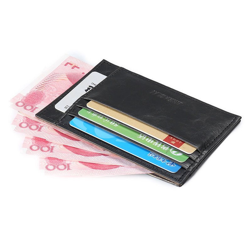WALLET Minimalist synthetic leather wallet with 9 pockets - Black ...