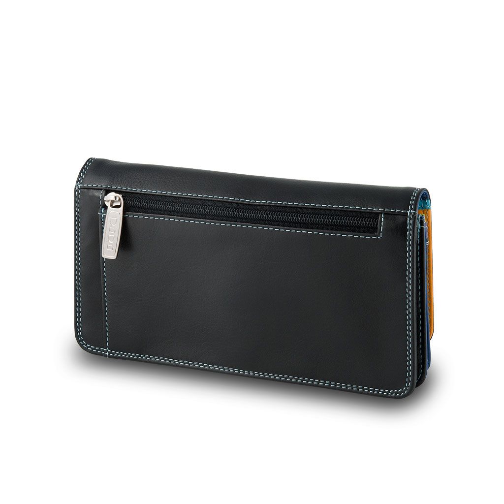 DuDu Ladies leather multi color wallet - Black | Wallets Online