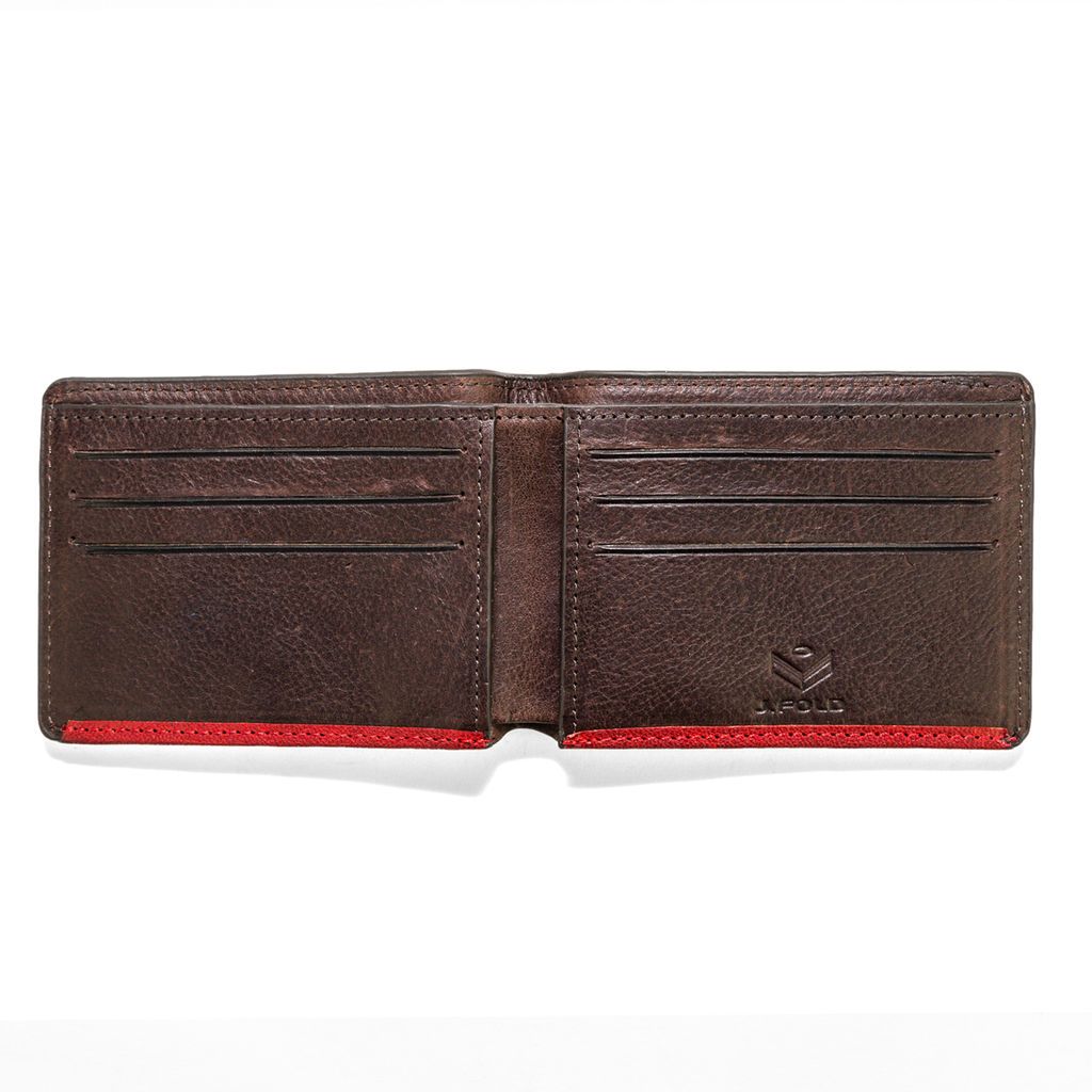 J.FOLD Leather Wallet Overstone - Red | Wallets Online