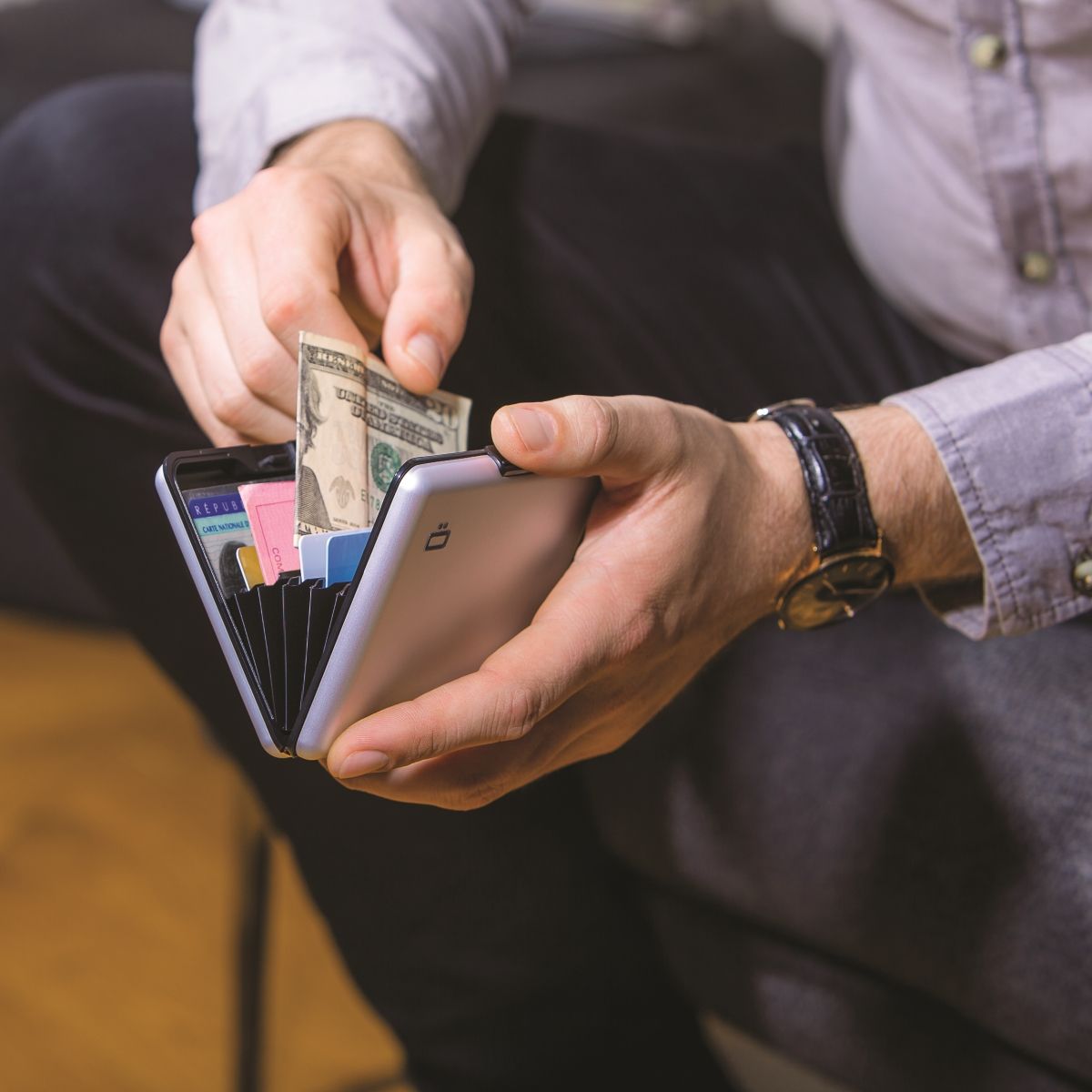 OGON Aluminum Wallet Big - Titanium | Wallets Online